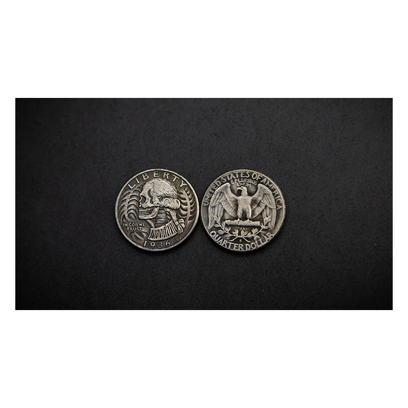WASHINGTON SKULL HEAD COIN by Men Zi Magic